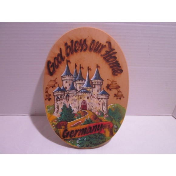 None | Art | Wooden Plaque Castle God Bless Our Home Germany The Magic ...
